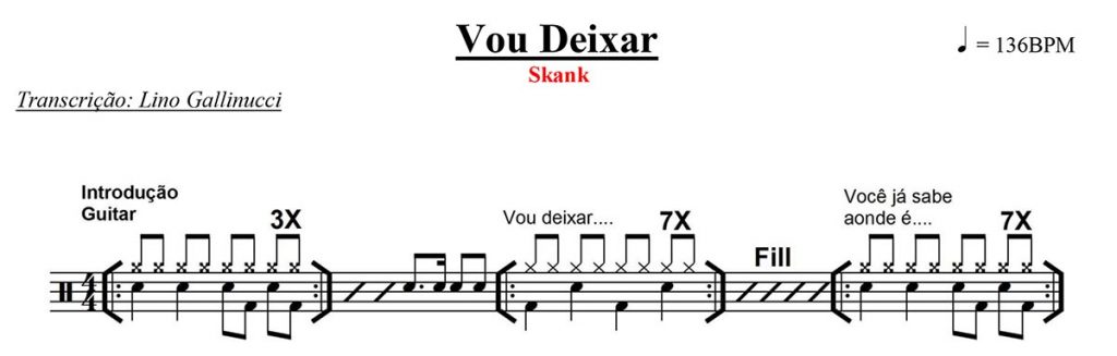 Vou deixar – Skank – Batera Partituras