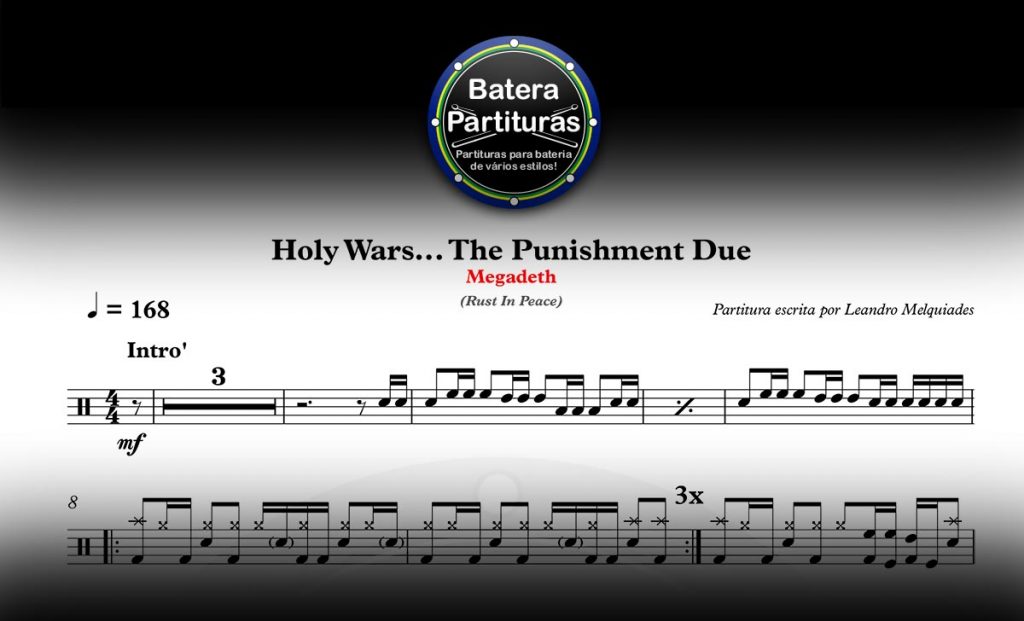 Holy Wars… The Punishment Due – Megadeth – Batera Partituras